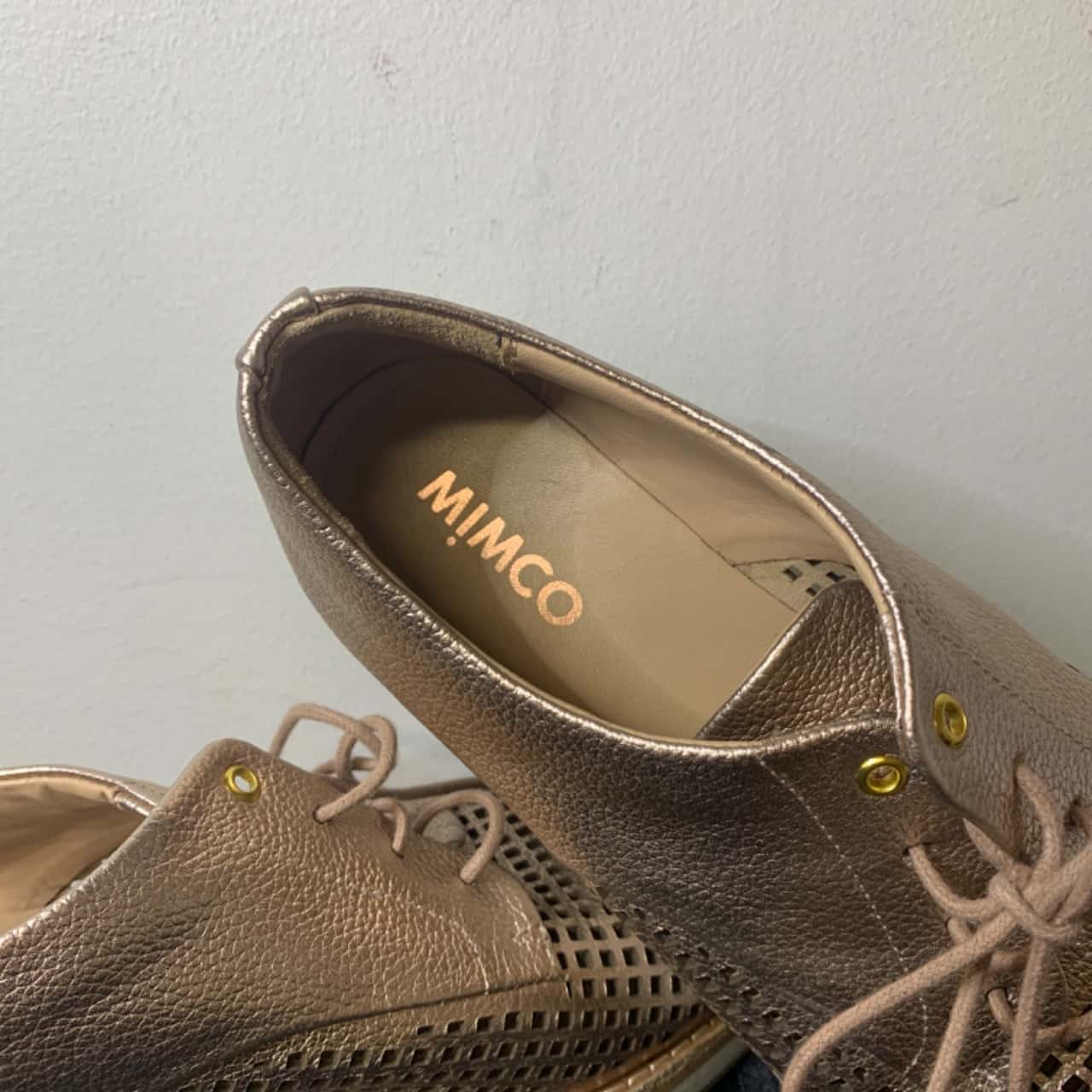 Mimco, Sandal, Lace-up ,Punch hole detailing adapts, Size 38, Rose Gold (s)