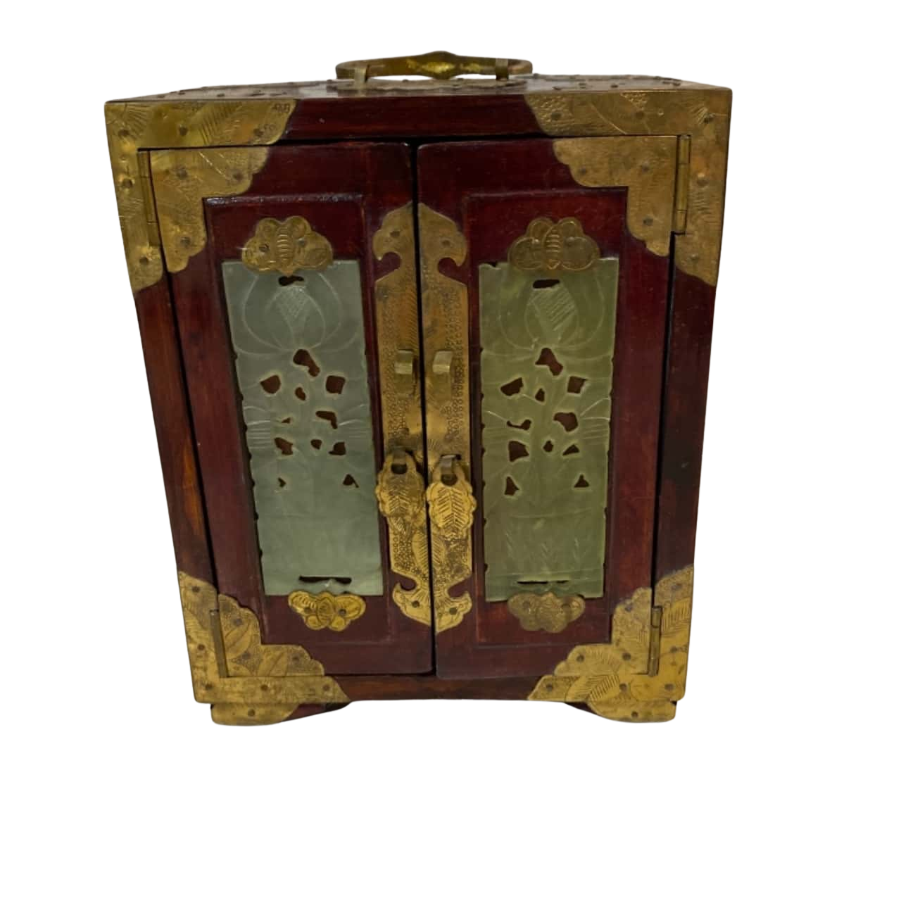 Antique Chinese Rosewood and Jade Jewellery Chest(s)