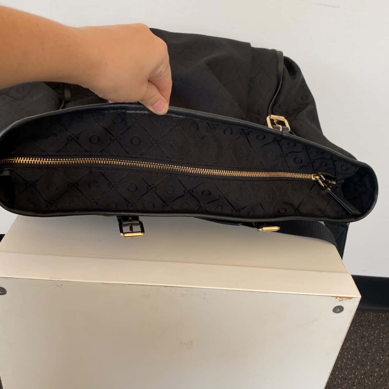Oroton Black Canvas Nappy Bag(s)