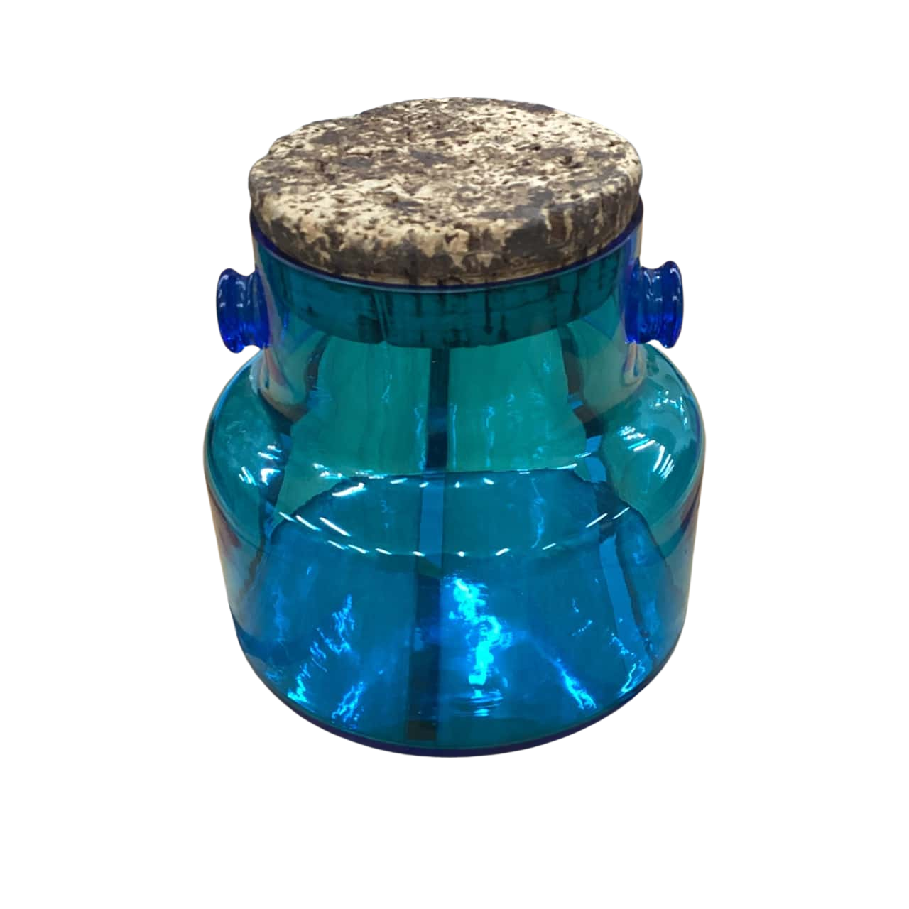 Vintage Takahashi Hand blown Blue Cork Jar 1960s(s)
