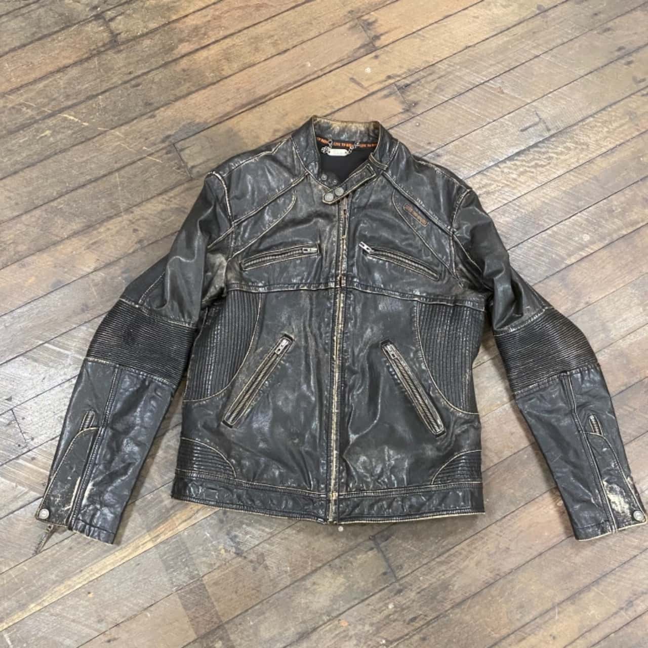 Harley Davidson Motor Leather Jacket Size L(s)