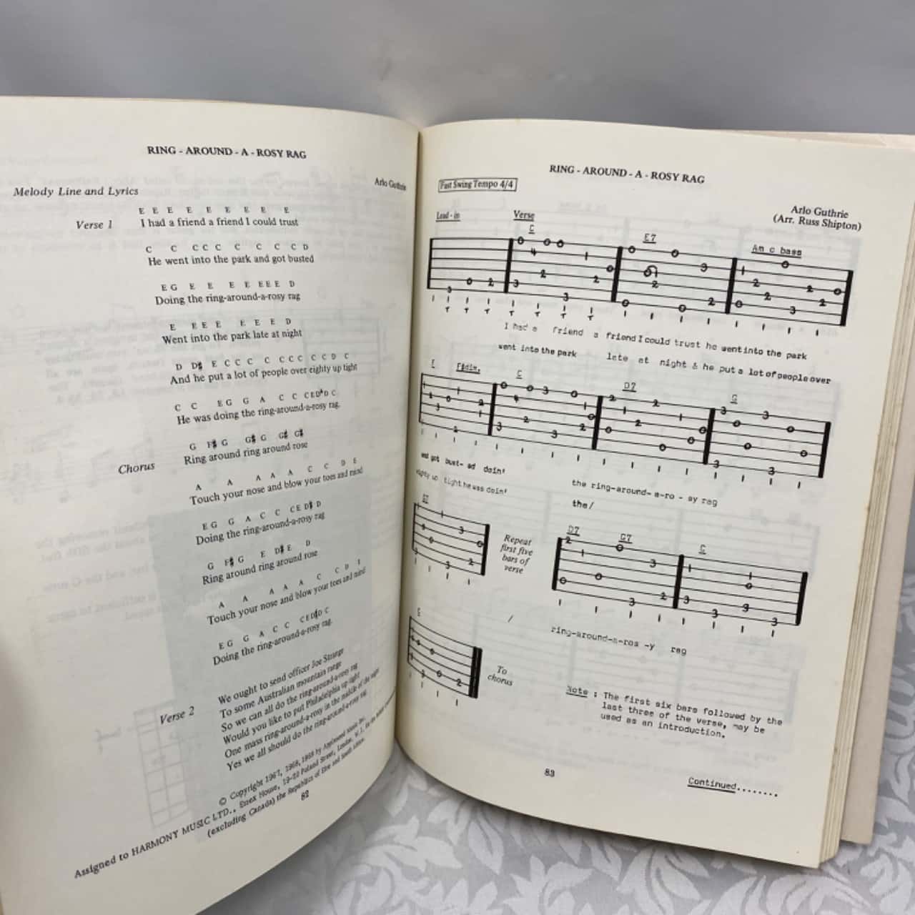 ‘Folk Guitar Styles Of Today’ By Russ Shipton Music Book(s)