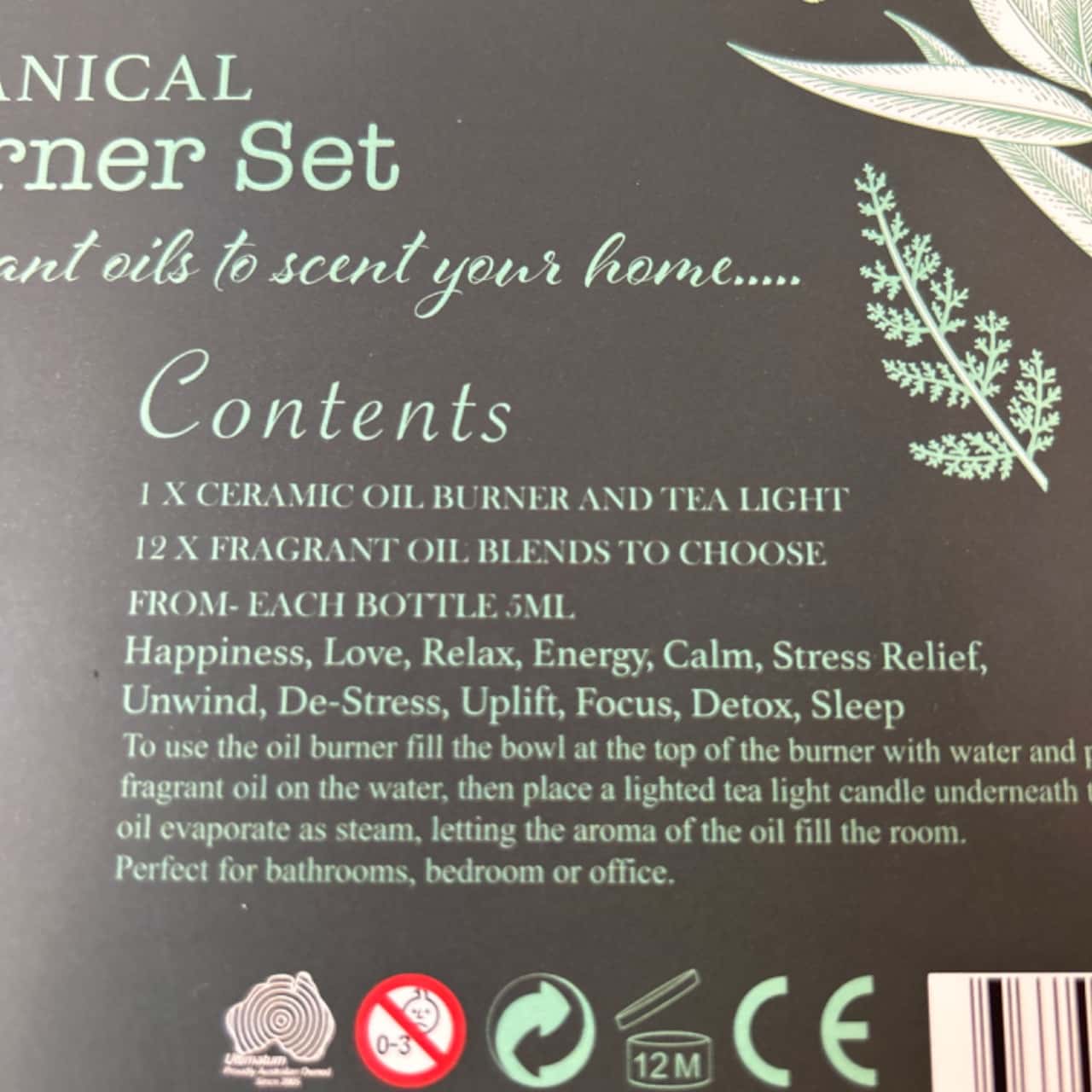 NEW - Botanical oil burner set