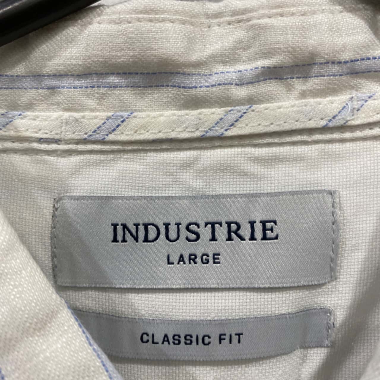 Industrie Mens Shirt Size L Long Sleeve Blue / White (s)