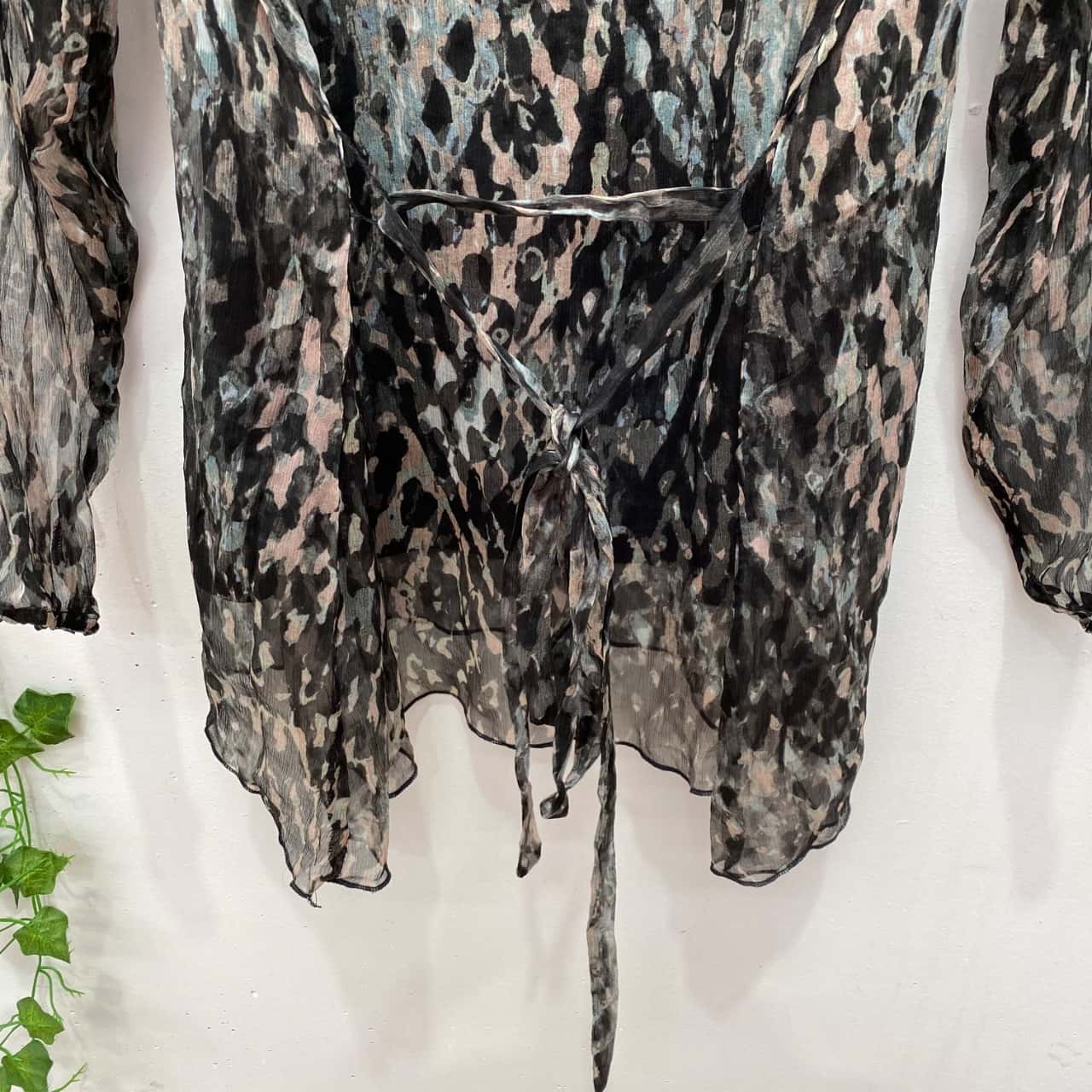 Boo Radley Womens Sheer Mesh 2-Piece Top Set with Inner Cami Size 16 Black