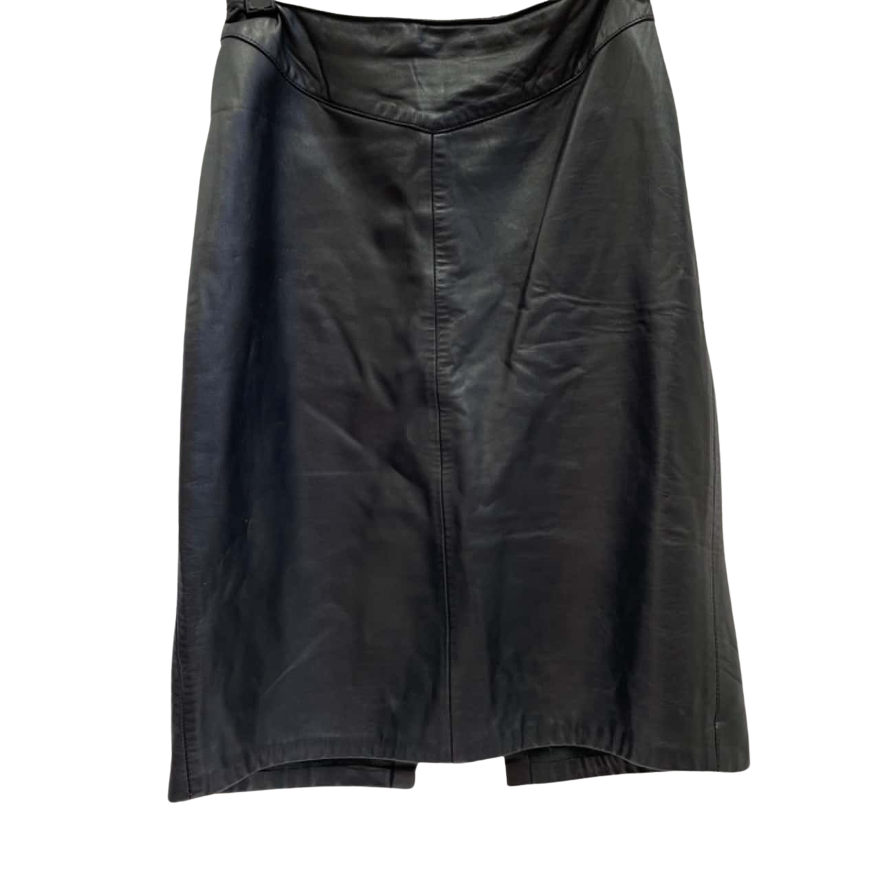 Radman Leather Straight Skirt.Size 14 Knee Length Black
