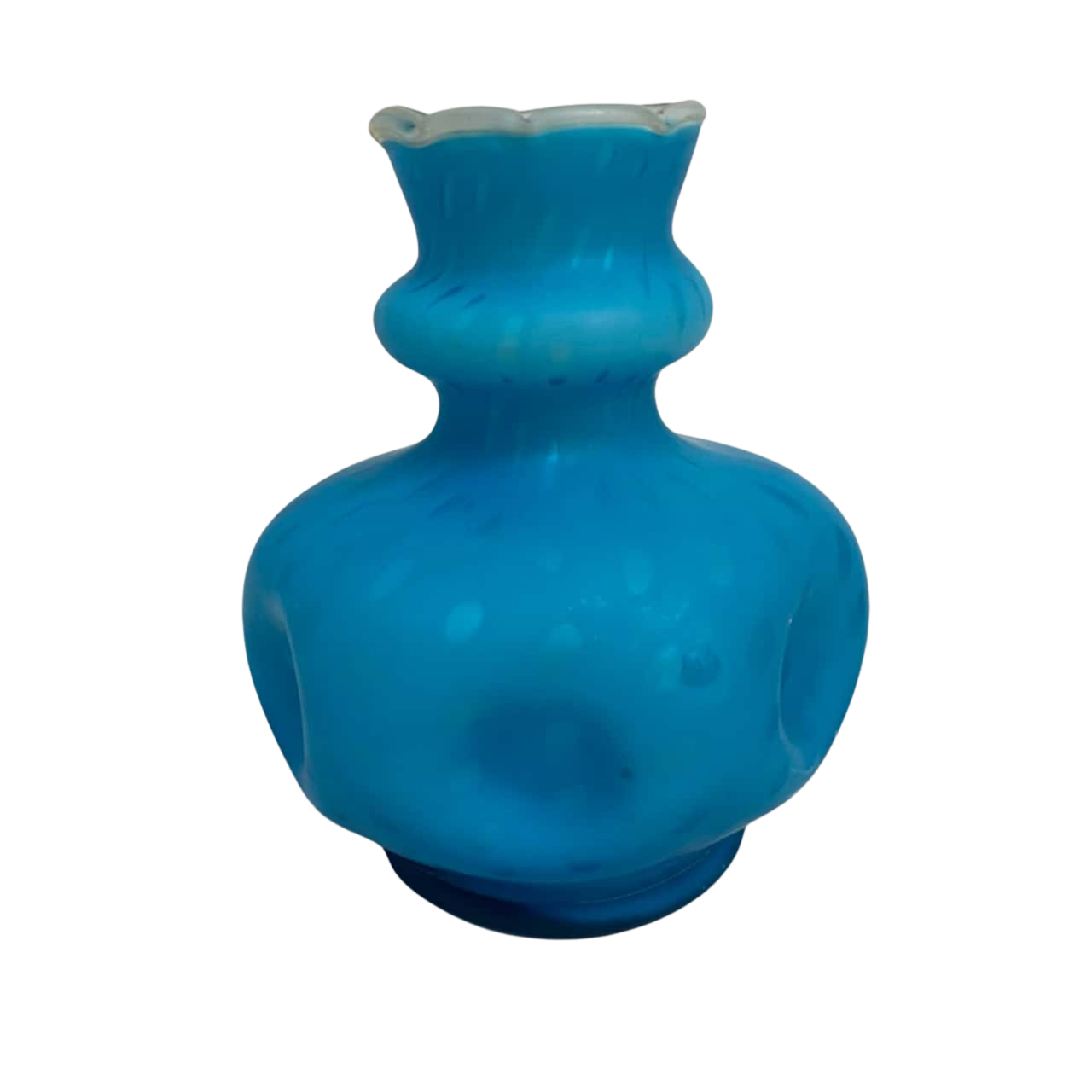 Art Glass MOP Blue Satin Raindrop