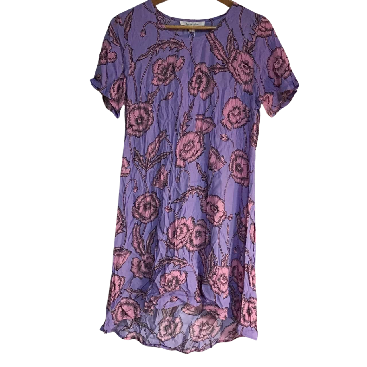 Womens Life in Colour Size 8 Short Sleeve Dress Maroon / Red