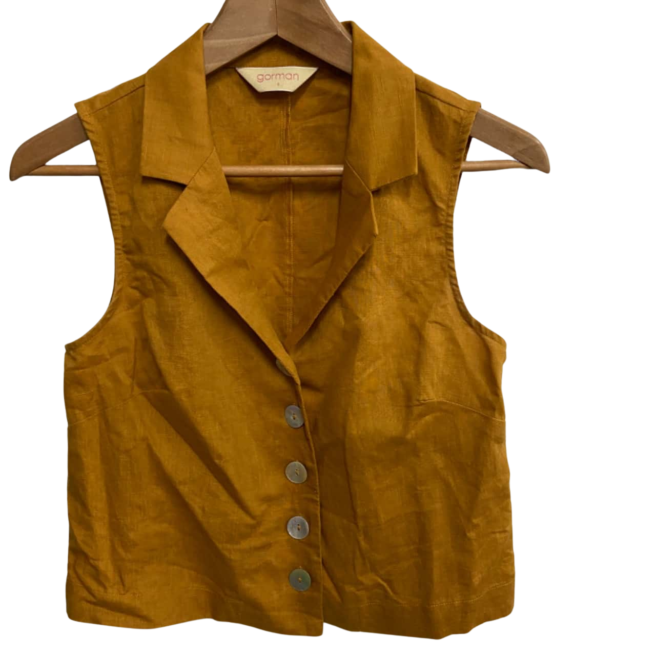 Gorman Womens Size 6 Sleeveless Mustard Shirt(s)