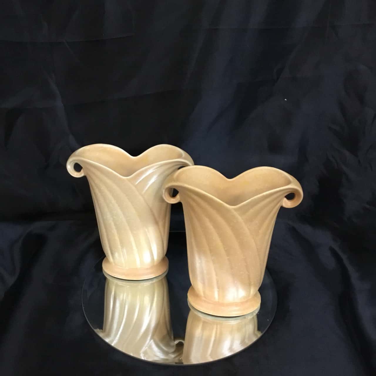 *VINTAGE* Speckled Peach Set of Vases by Crown Devon(s)