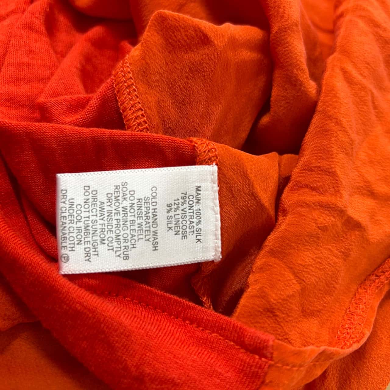 SABA Womens Size 12 Red Linen/Silk Shirt (s)