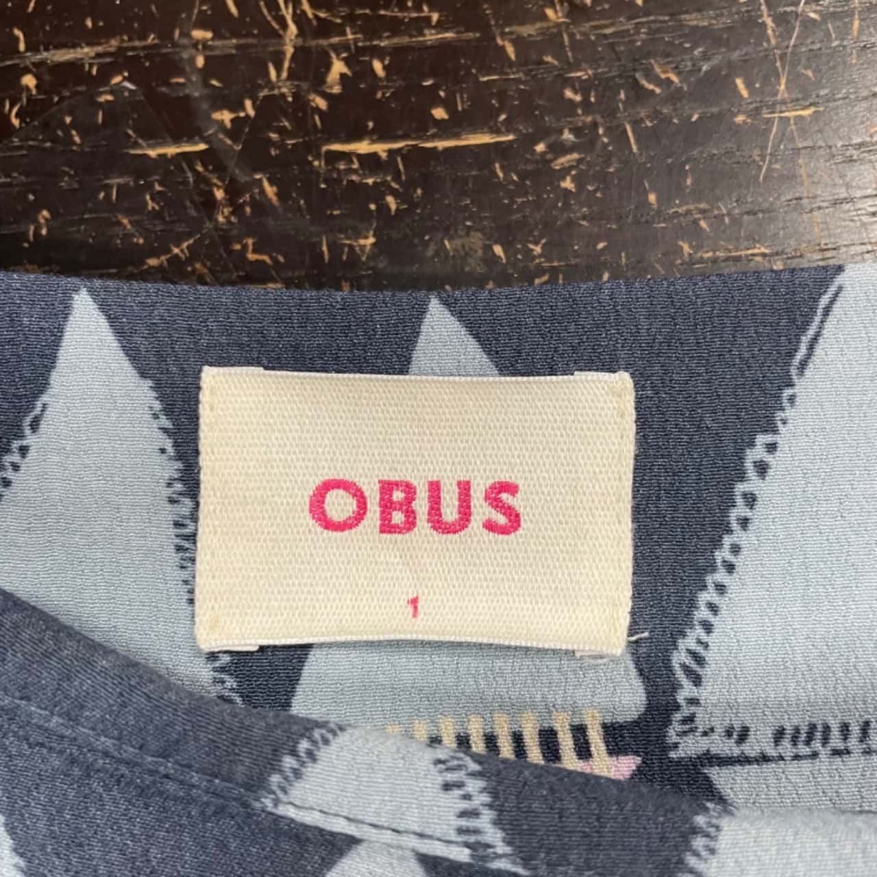 OBUS Navy Blue Triangular Pattern Dress Size 1