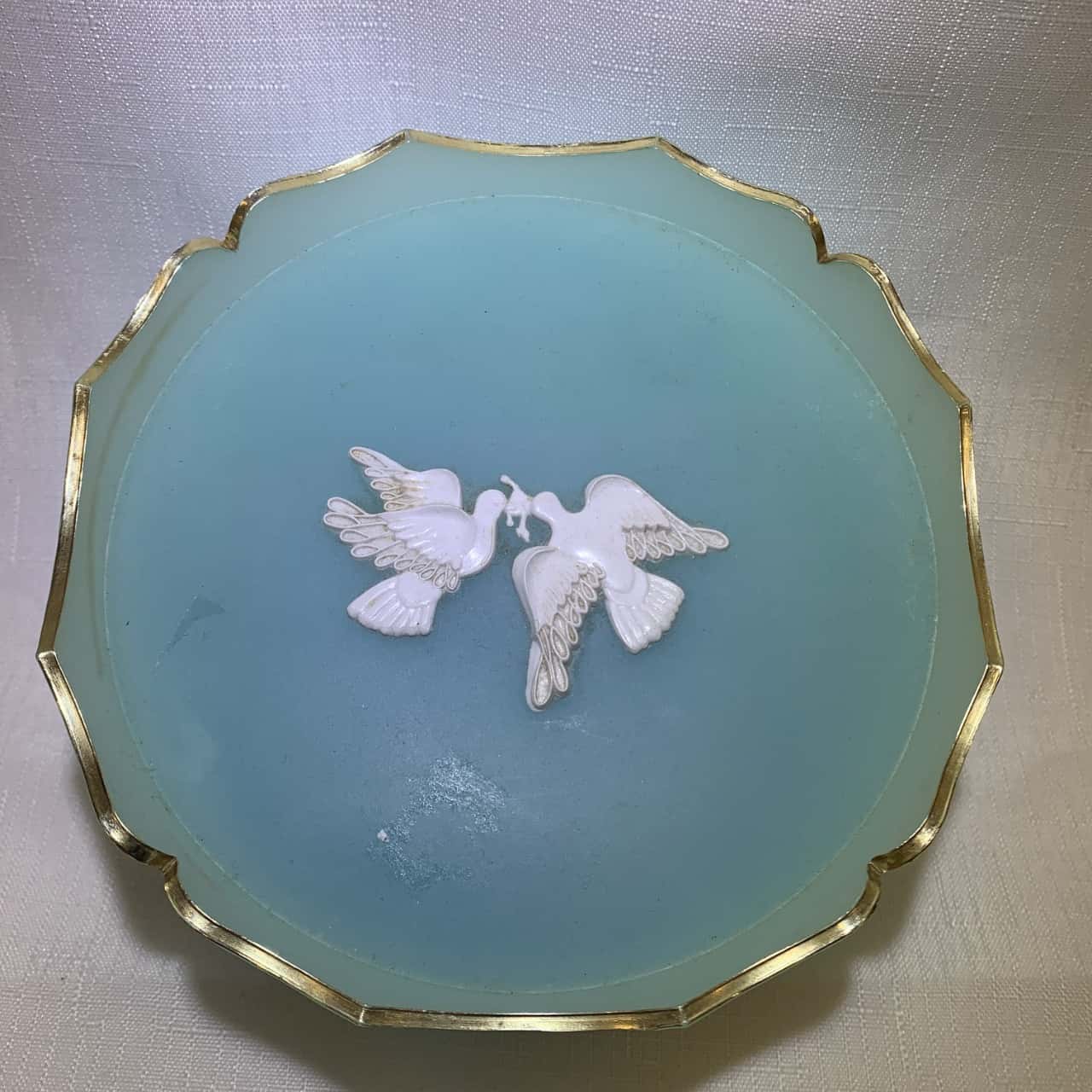 Vintage (1964) Avon Rapture Beauty Dust Powder Container, Pale Mint Green