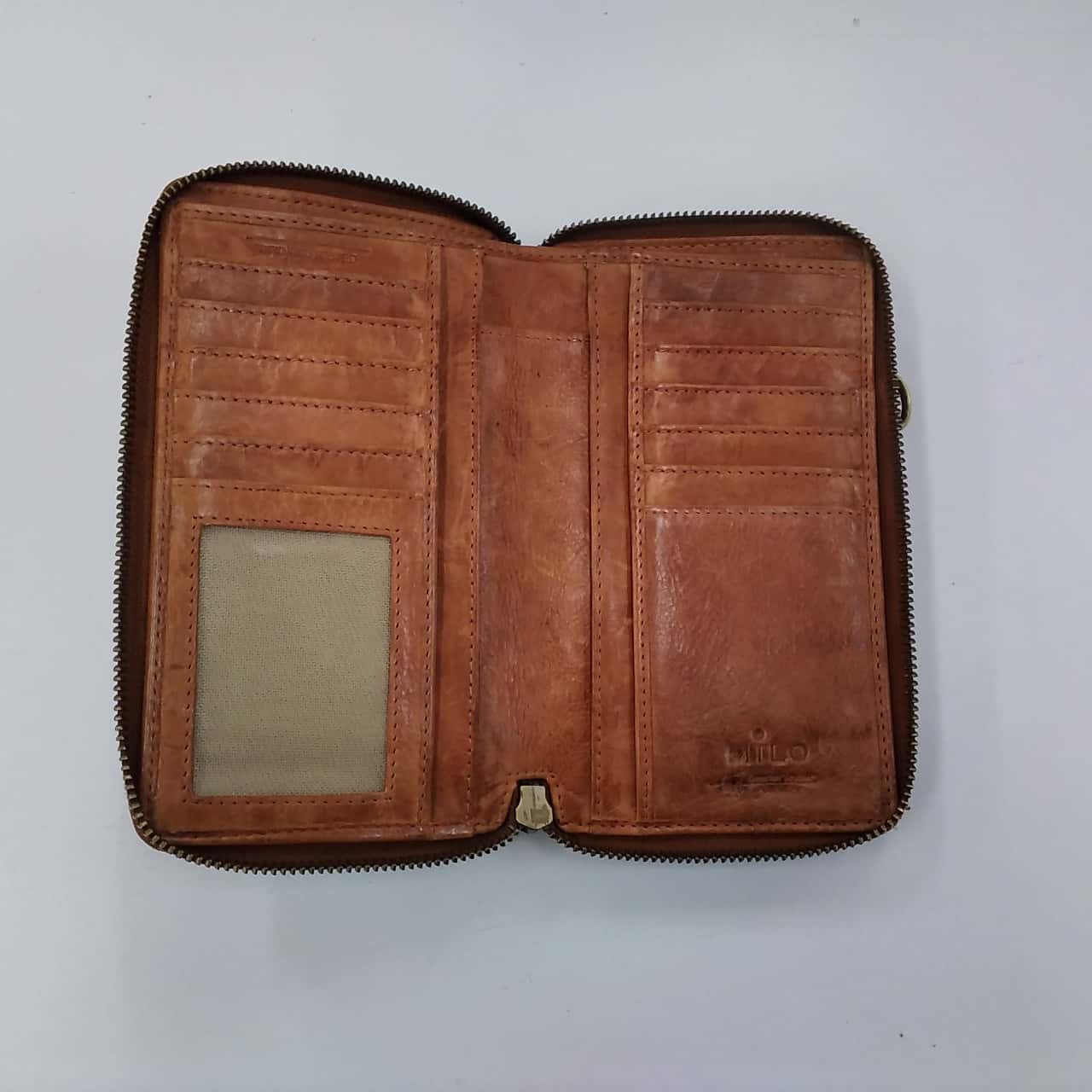 MILO Canada Brown Leather Weave Cross Body Wallet (281)(s)