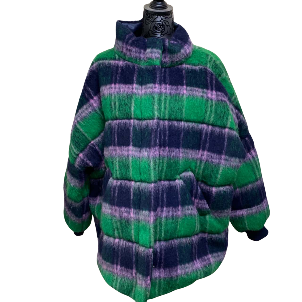 Gorman ‘zula’ green, purple and navy puffer coat size 20(s)