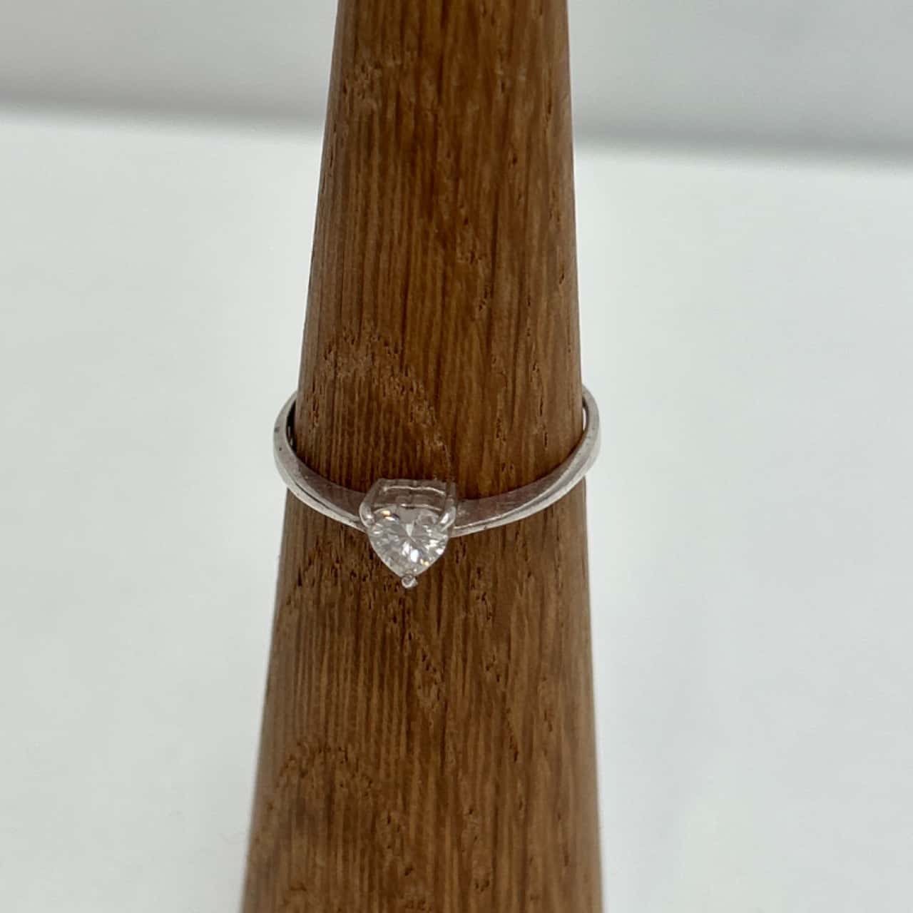 925 Stamped Heart Stone Ring - Size 63(s)