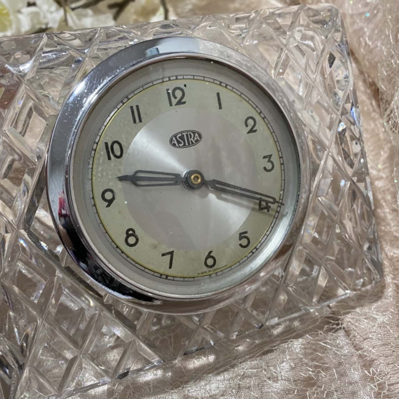 Astra Crystal Glass Clock made in Germany