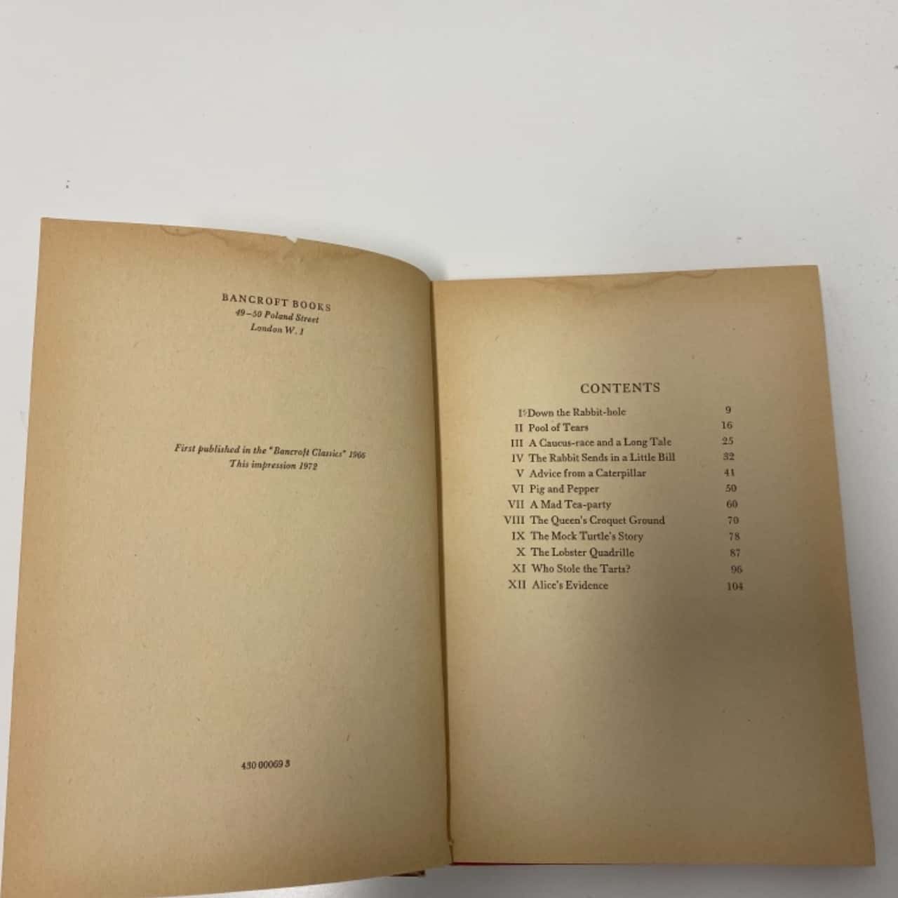Alice in Wonderland Bancroft Classics(s)