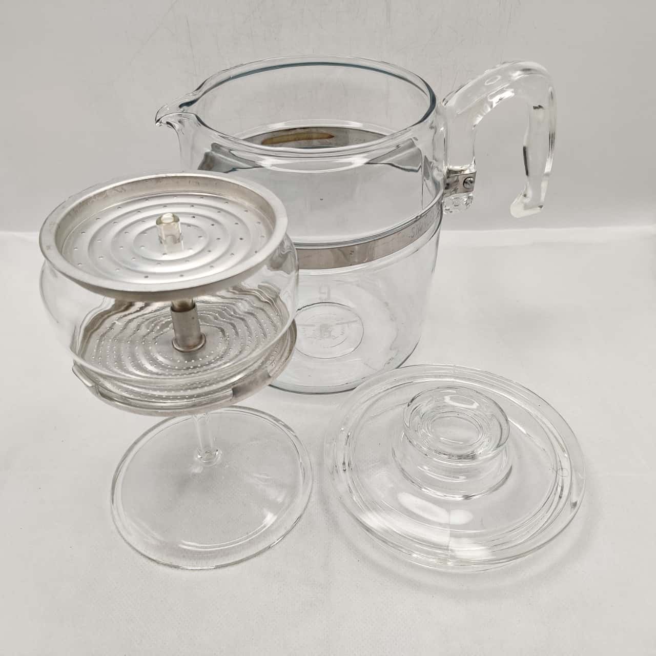 Vintage Pyrex Coffee Pot #2 Percolator 9 Cup USA 50s Flameware VGC (s)