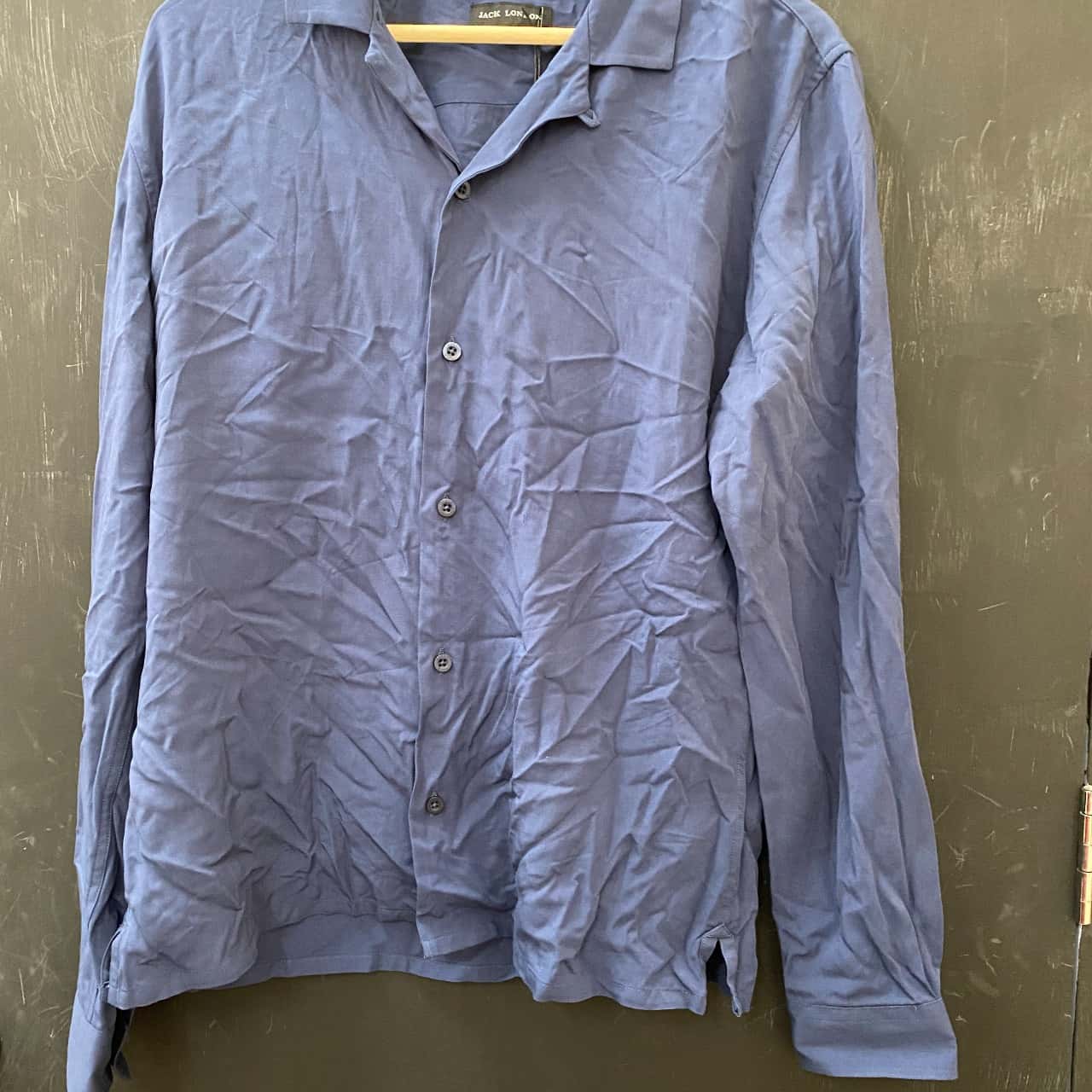 Jack London Beckton Size M Long Sleeve Navy Blue Shirt BNWT