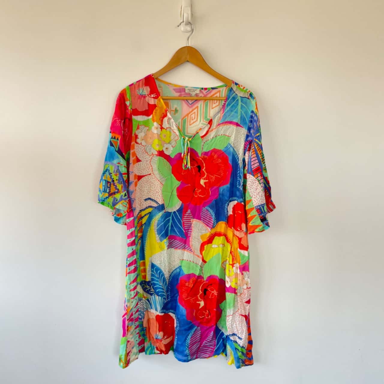 Orientique Colourful Pattern Mini Dress Size 12 / L (s)