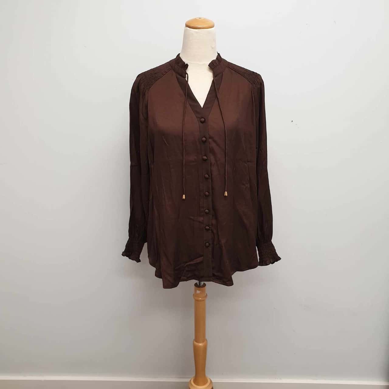 Fussy the Label Classy Chocolate Coloured /Shirred Shoulders & Cuff ...