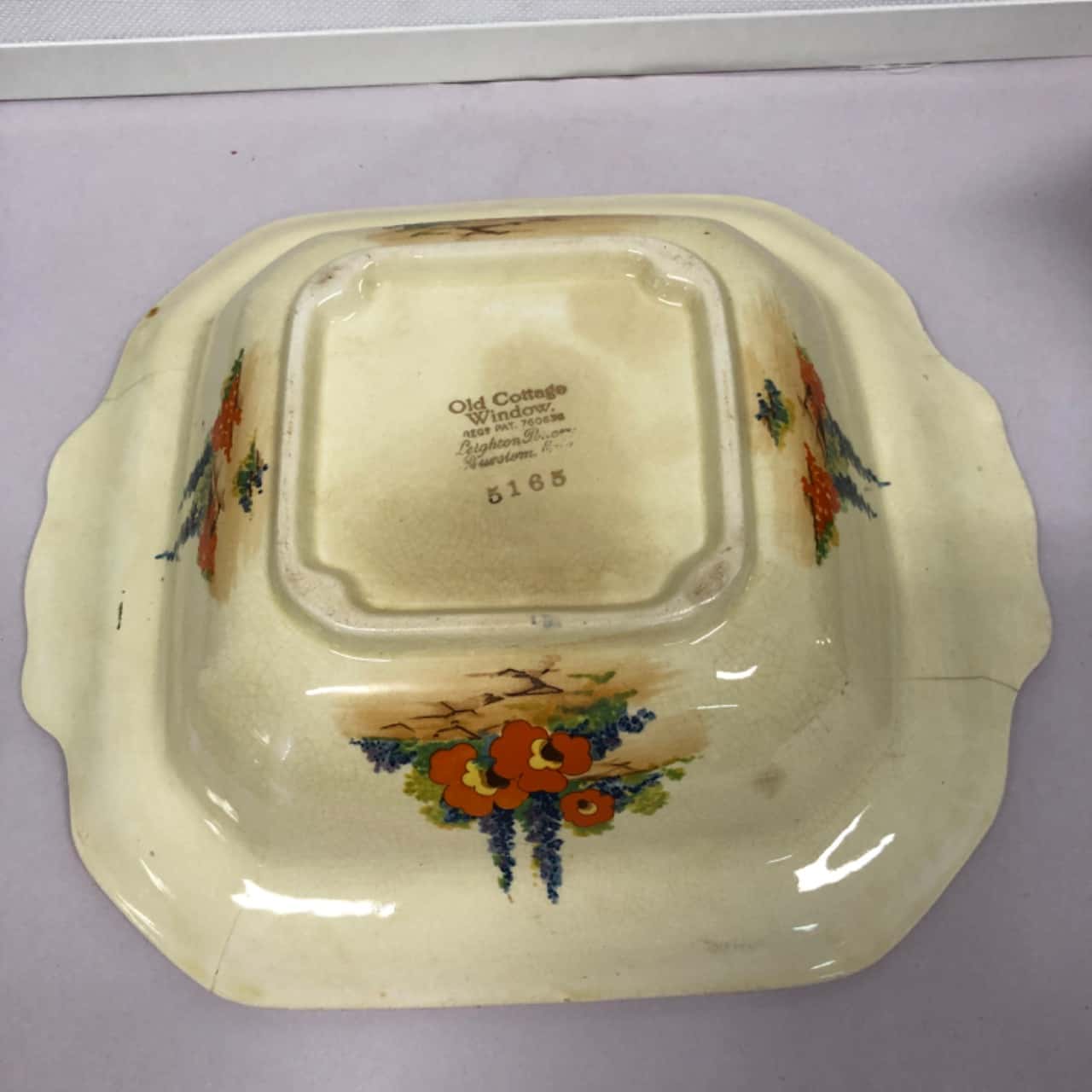 Antique covered vegetable dish OLD COTTAGE WINDOW Leighton Pottery 5165(s)