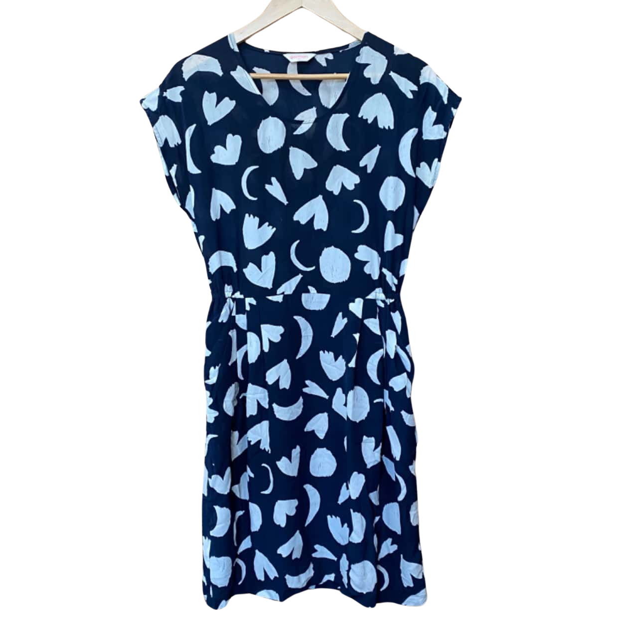 Gorman Navy/White Patterned Silk Dress Size 12(s)