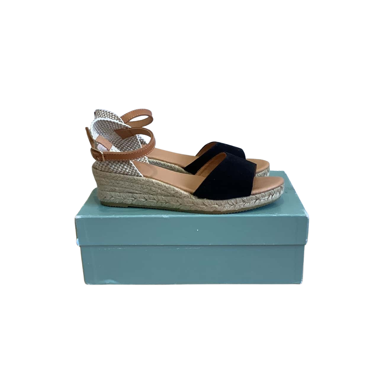 In Original Box Midas Women's Size 39 Open toe Wedges Beige / Black ...