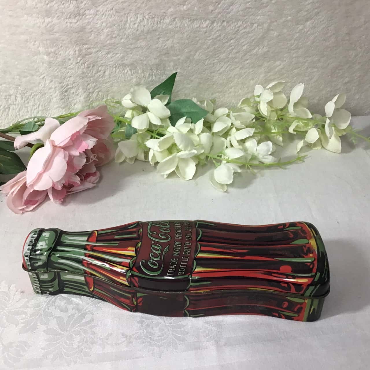 Vintage Metal Coca-Cola Bottle Shape Tin