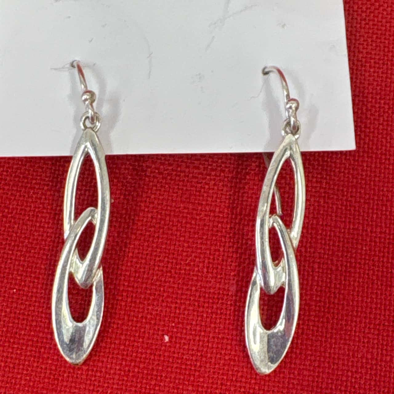 Women's 925 Silver double Marquis Drop Dangle Earrings