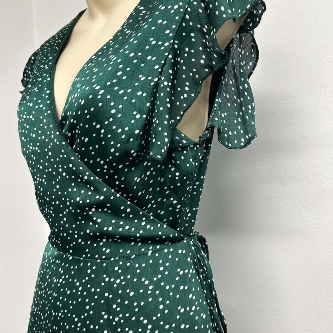 Atmos&Here Size 10 Green Polka Dot Dress
