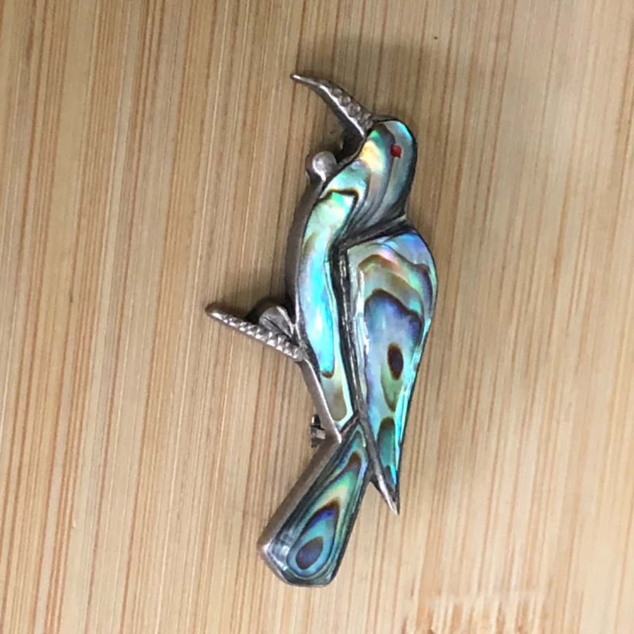 Blue Paua Shell Bird Brooch (s)
