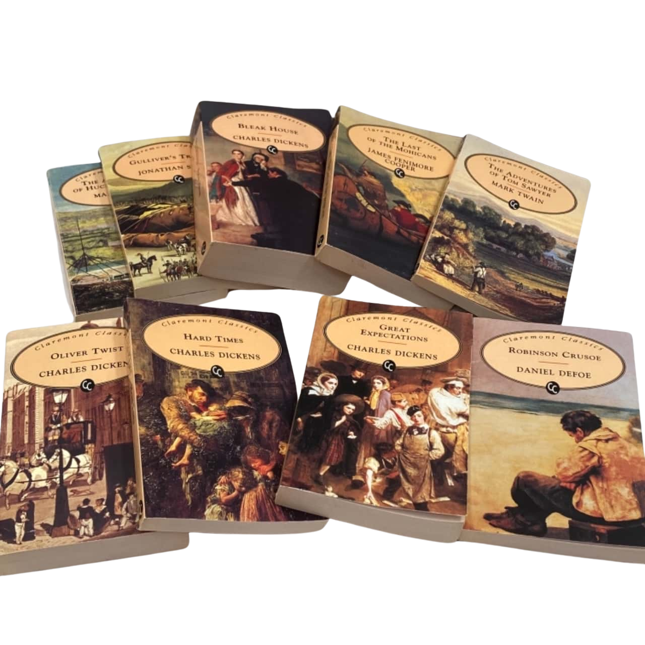 9x Bundle Lot CLAREMONT CLASSICS Mark Twain Charles Dickens Daniel ...