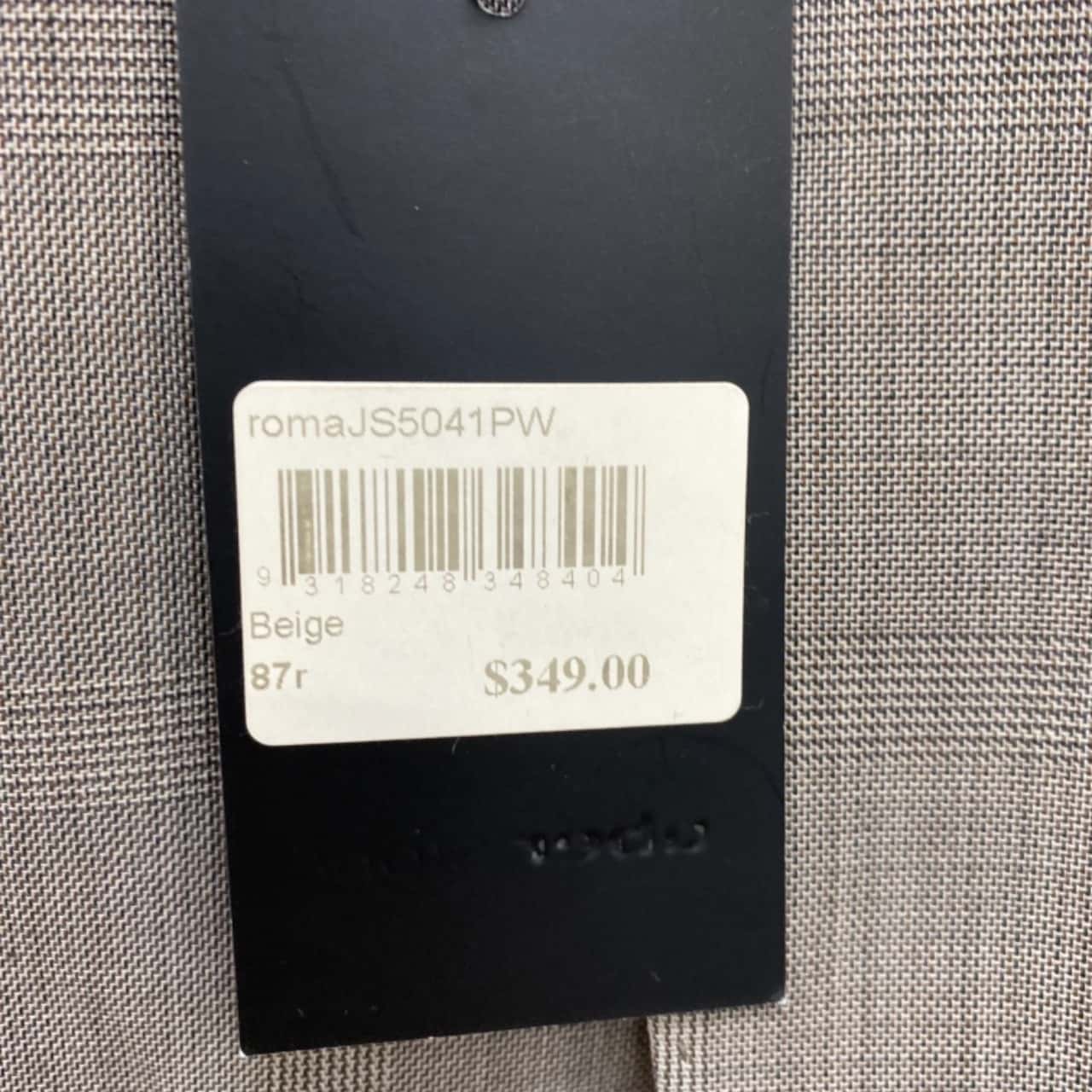 Uber Stone Mens Size 87R Blazer Beige / Checked (s)