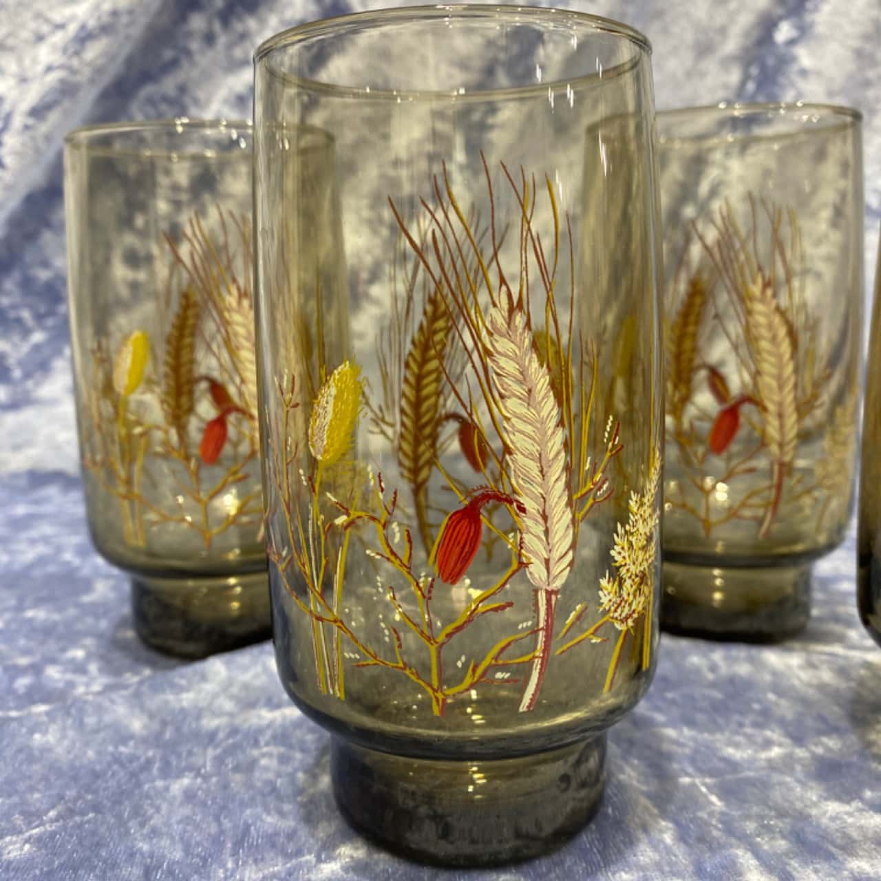 Vintage wheat design glassware 4 pack