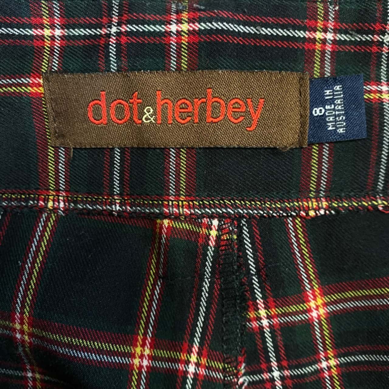 Dot & Herbey Flare Tartan Pants Size 8(s)