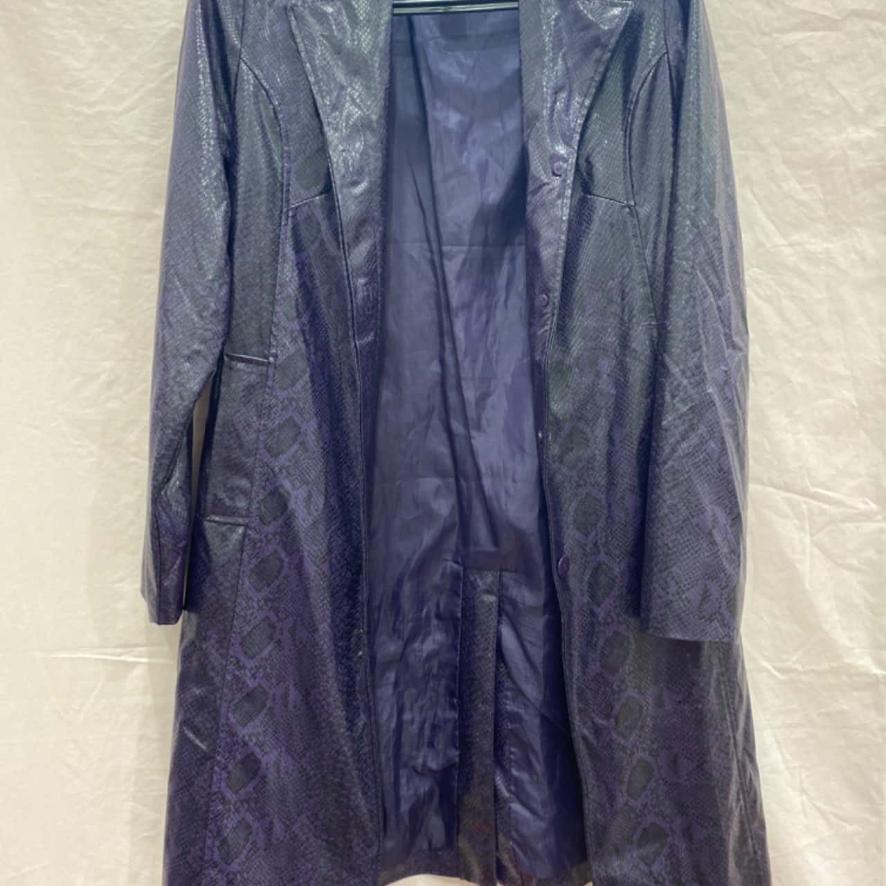 Caroline Morgan Womens Size S Purple Snake Leather Coat