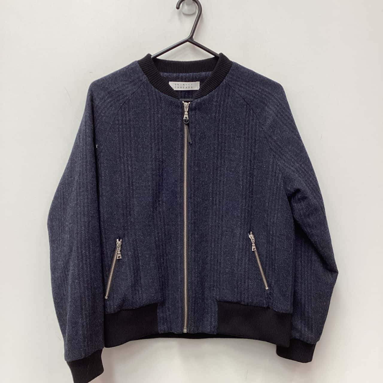 Skin and Threads Wool Blend Jacket Black/ Dark Blue Size 2 (s)