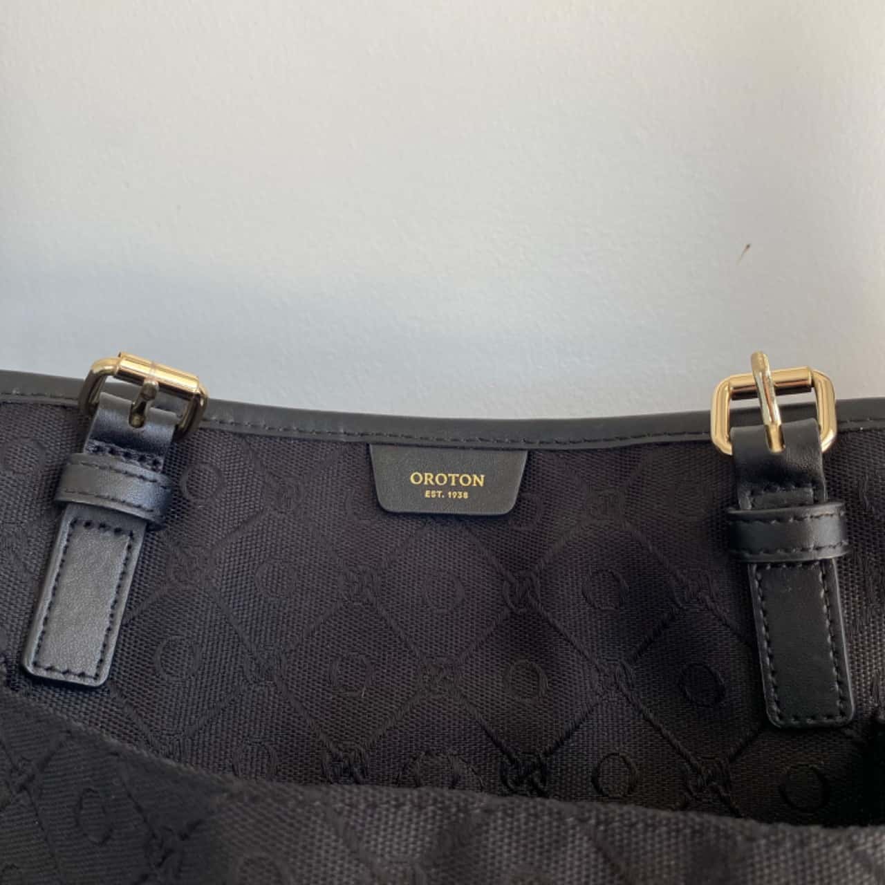 Oroton Black Canvas Nappy Bag(s) - Used As New | Salvos Stores