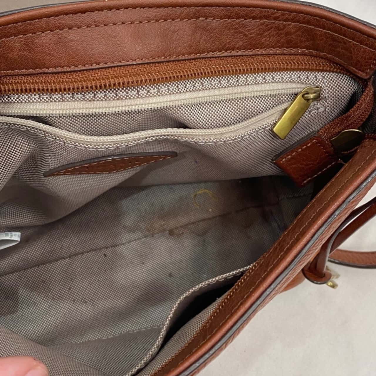Womens FOSSIL Tan Leather Maya Small Flap Crossbody Logo Hand Bag - RRP ...