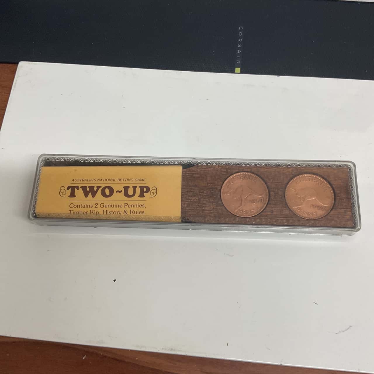 TWO UP Game- contains 2 genuine pennies(s)