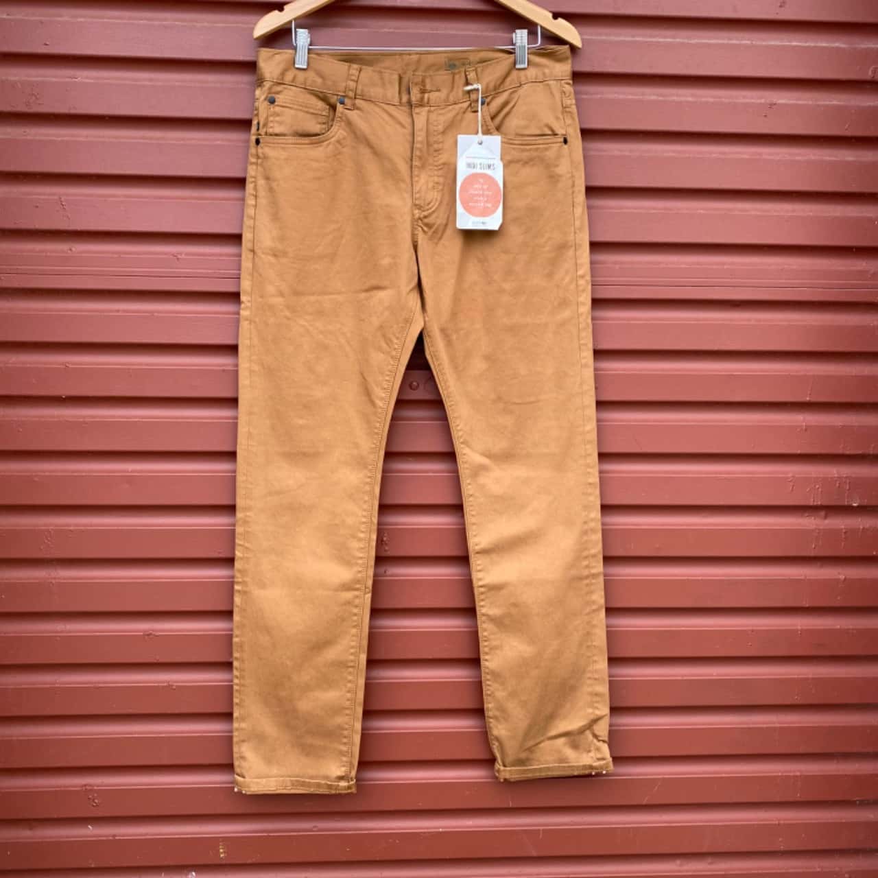 Rusty Mens Size 34 Brown Clay Indi Slims pants (s)
