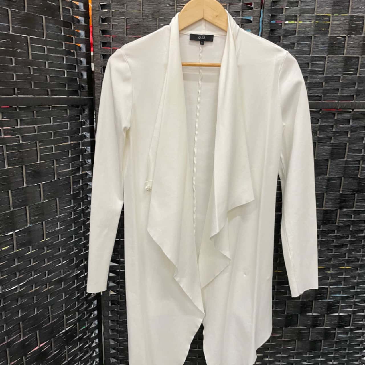 Saba Womens Size S waterfall Cardigans White