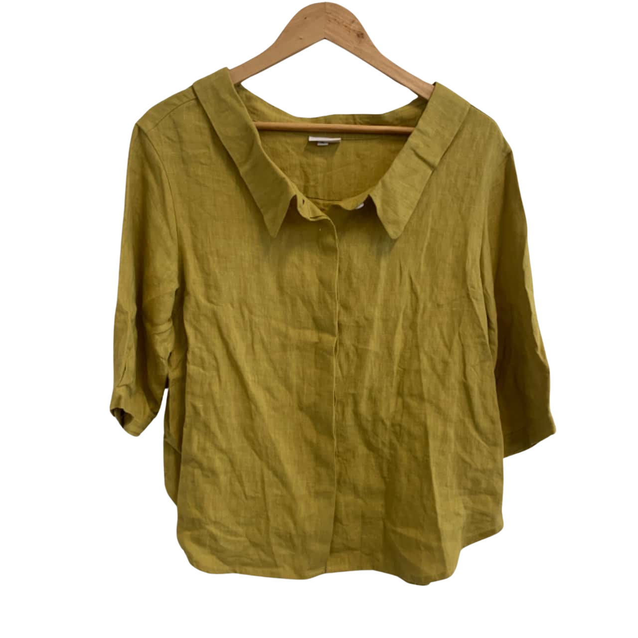 Bounce Small Green Linen Button Up (s)
