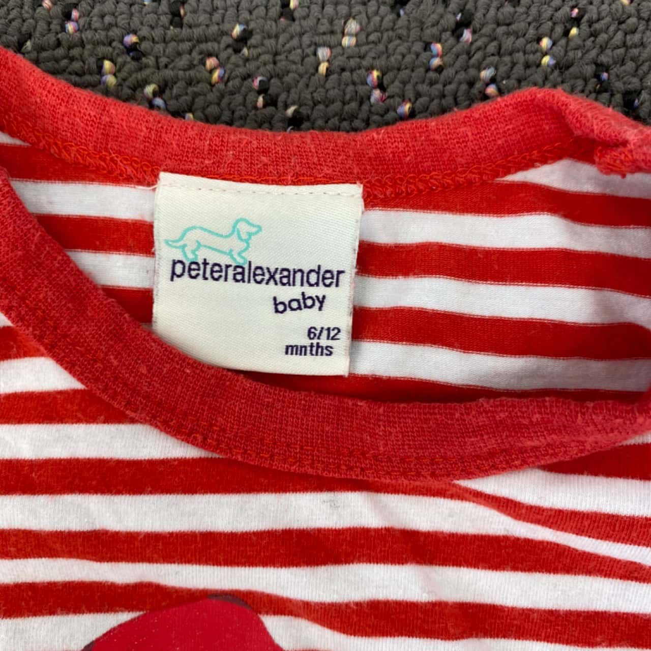 Peter Alexander Ginger Bread Man Print Romper Red/ White Size 6-12m(s)