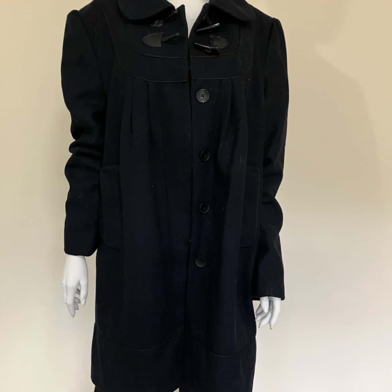 Rivers Womens Size 16 Button Up / Winter Coat Black