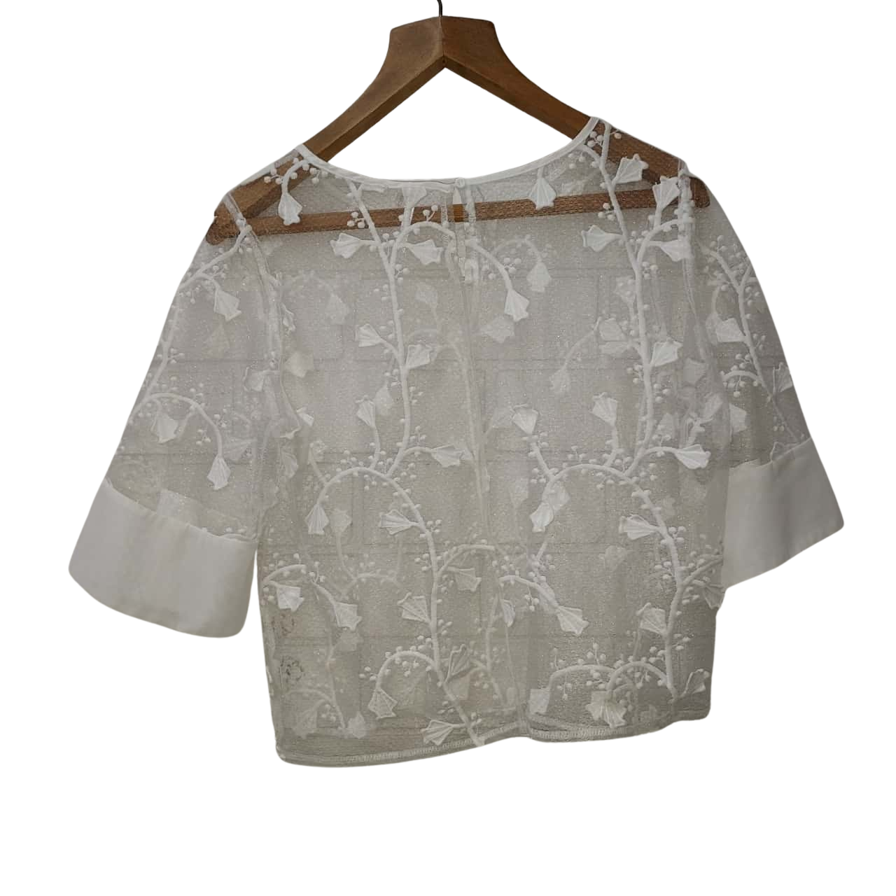 Spicy Sugar size 10 Transparent White Polyester Top Short Sleeve Women ...
