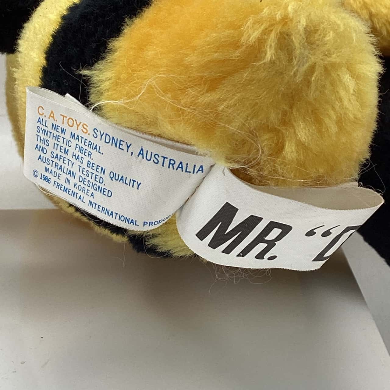 Vintage Romper Room Mr Do-Bee 32cm Plush Toy Bee C.A. Toys 1986 (PLUSH 2)