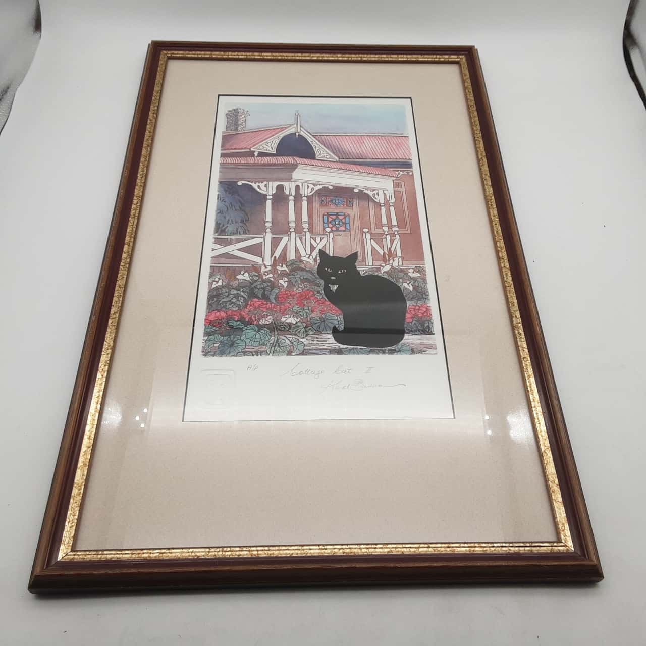 Vintage A/P Artist Proof Screenprint Cottage Cat II by Australian ...